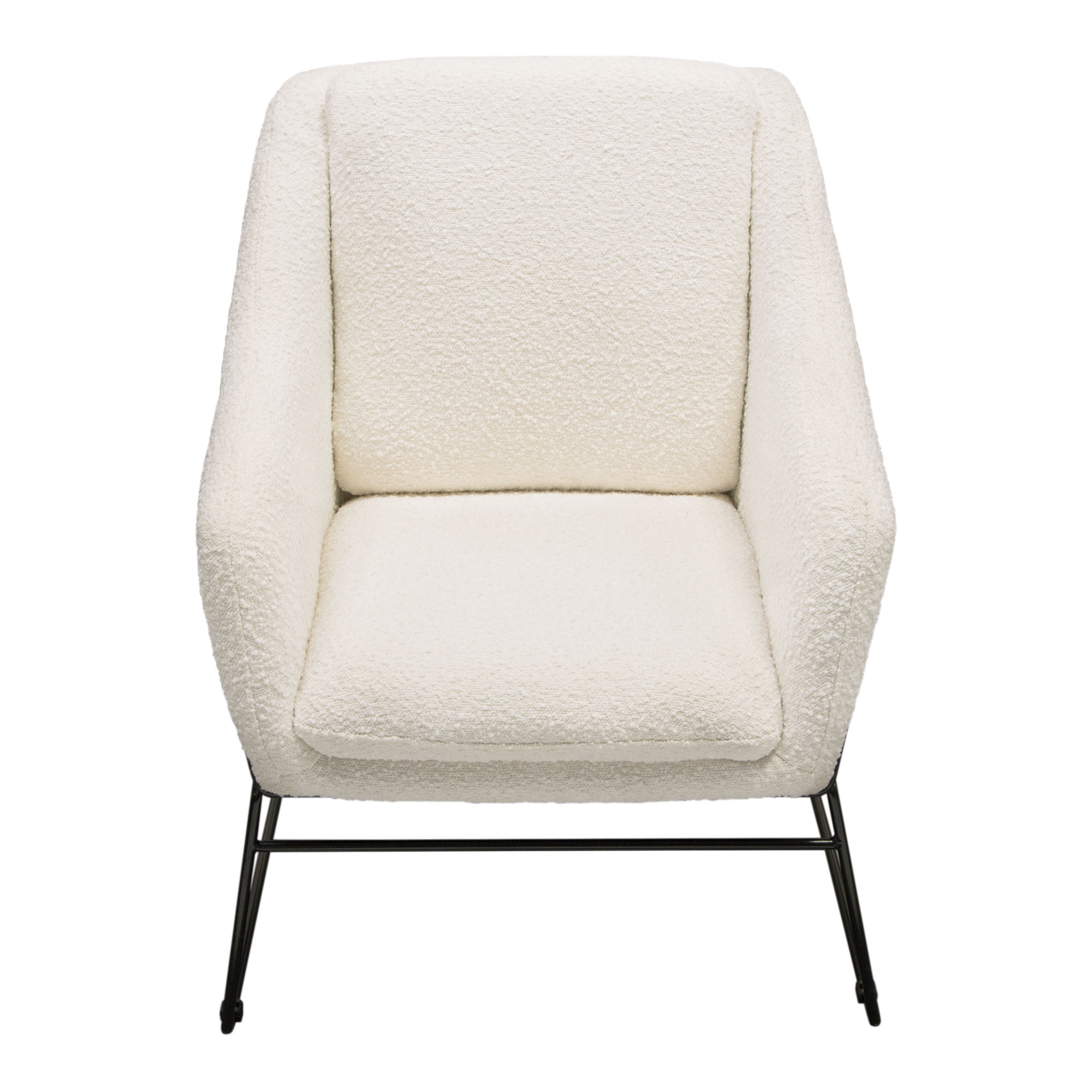 Diamond Sofa Bryce Accent Chair In Ivory Boucle Wrapped In Black Powder ...