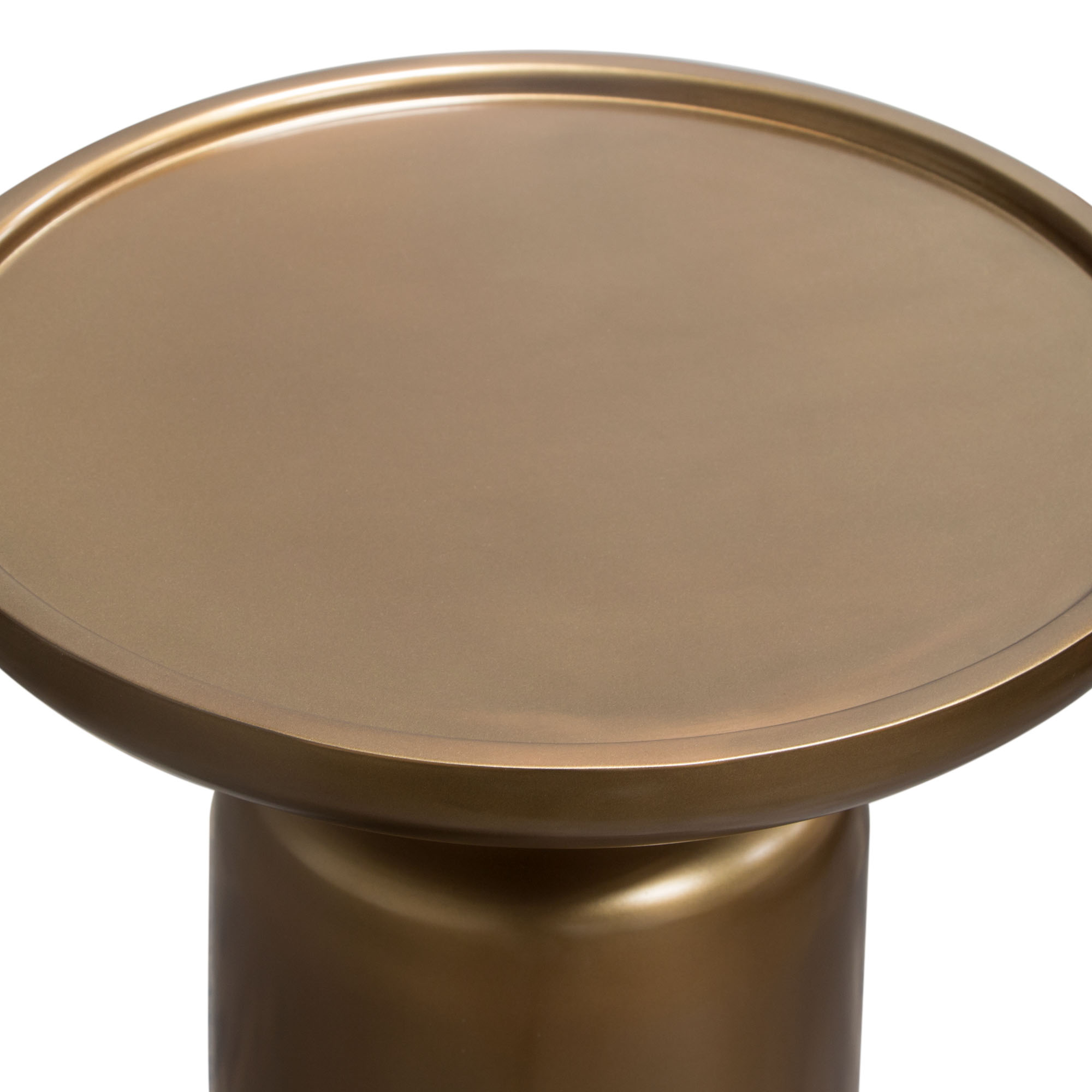 Mesa Round Pedestal Accent Table W/ Casted Aluminum Base In Gold Finish ...