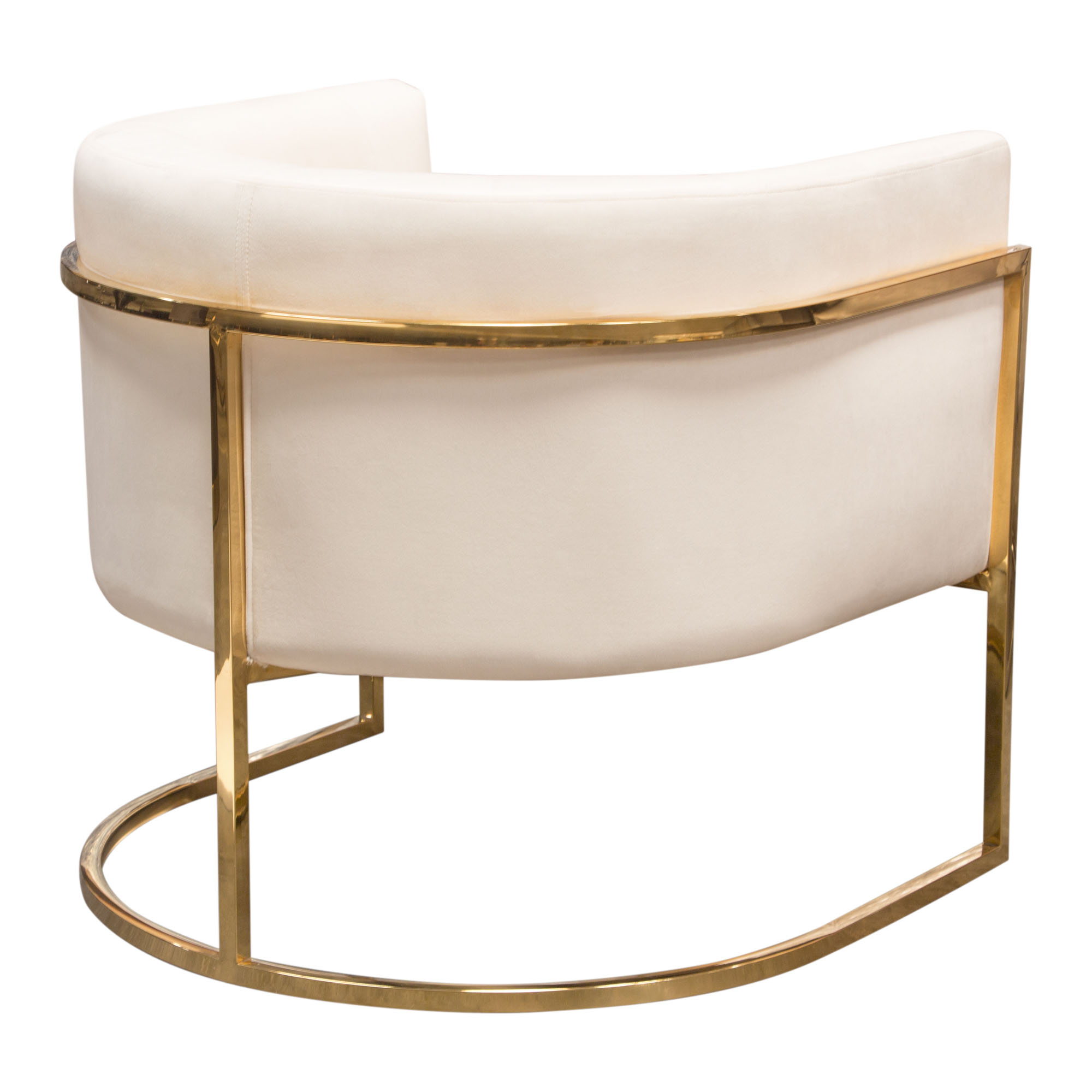 Pandora Accent Chair In Cream Velvet With Polished Gold Stainless Steel ...