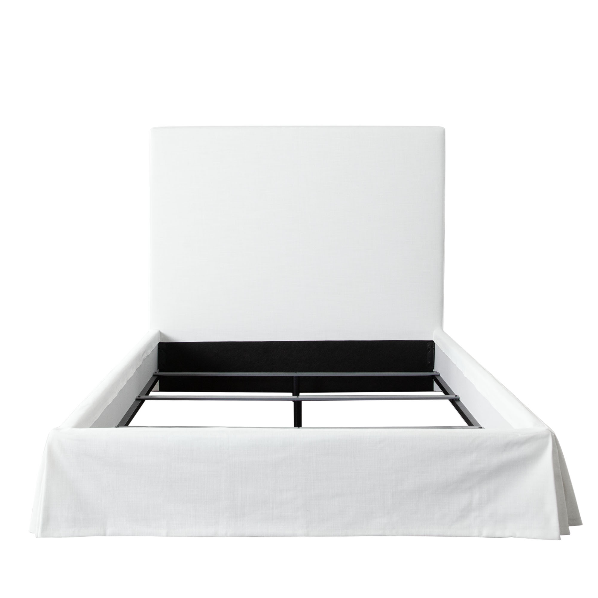 Savannah 58" Eastern King Slipcover Bed In White Linen Fabric By ...