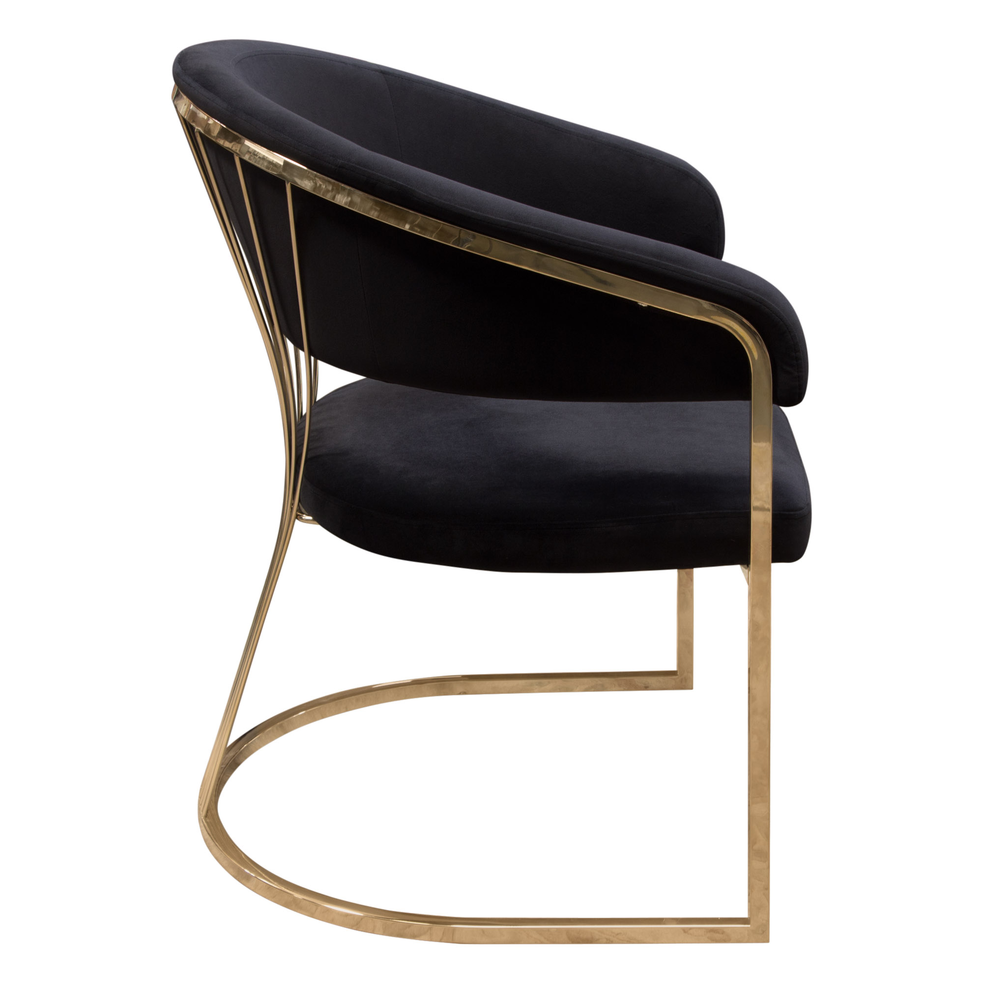 Diamond Sofa Solstice Dining Chair In Black Velvet W/ Polished Gold ...