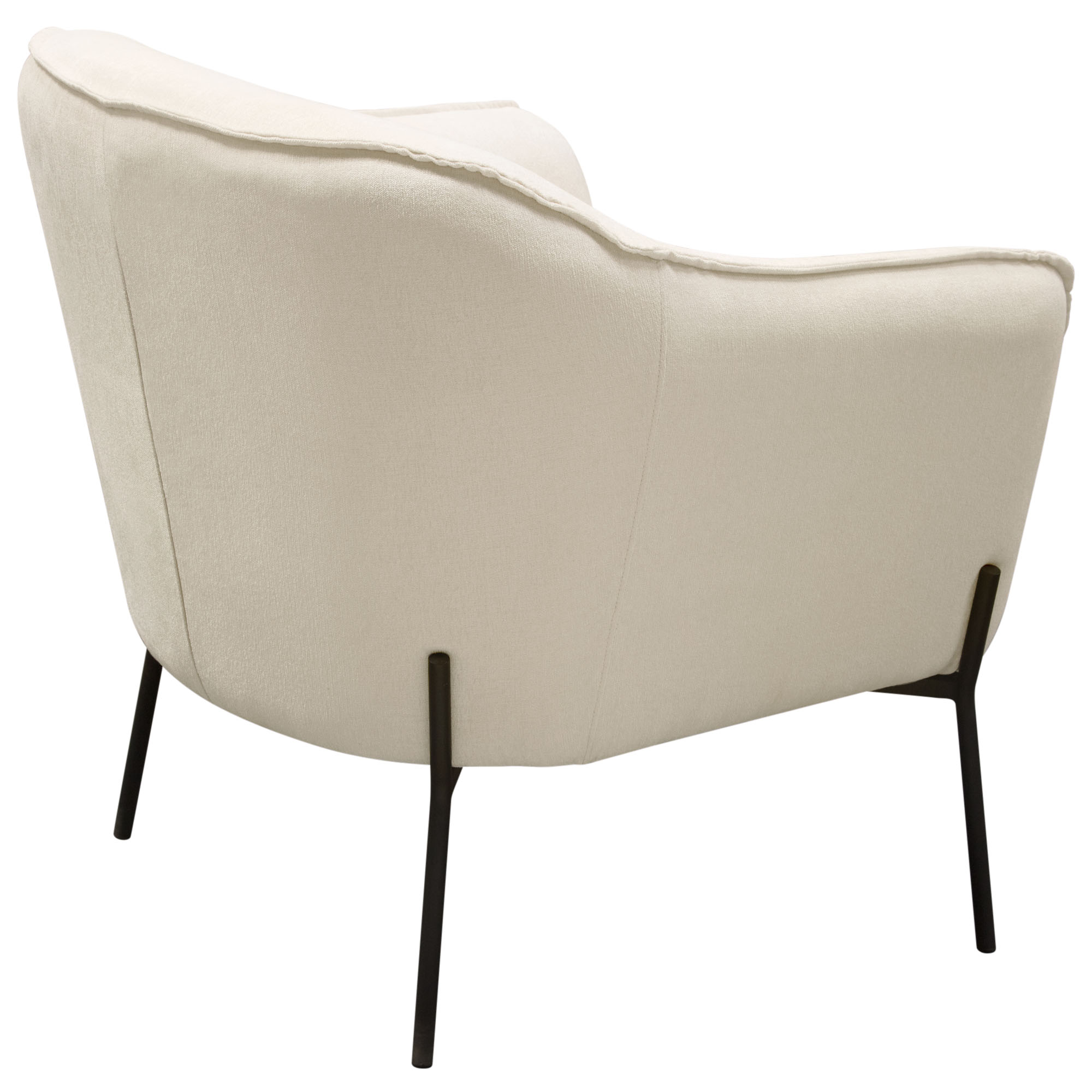Status Accent Chair In Cream Fabric With Black Powder Coated Metal Leg ...