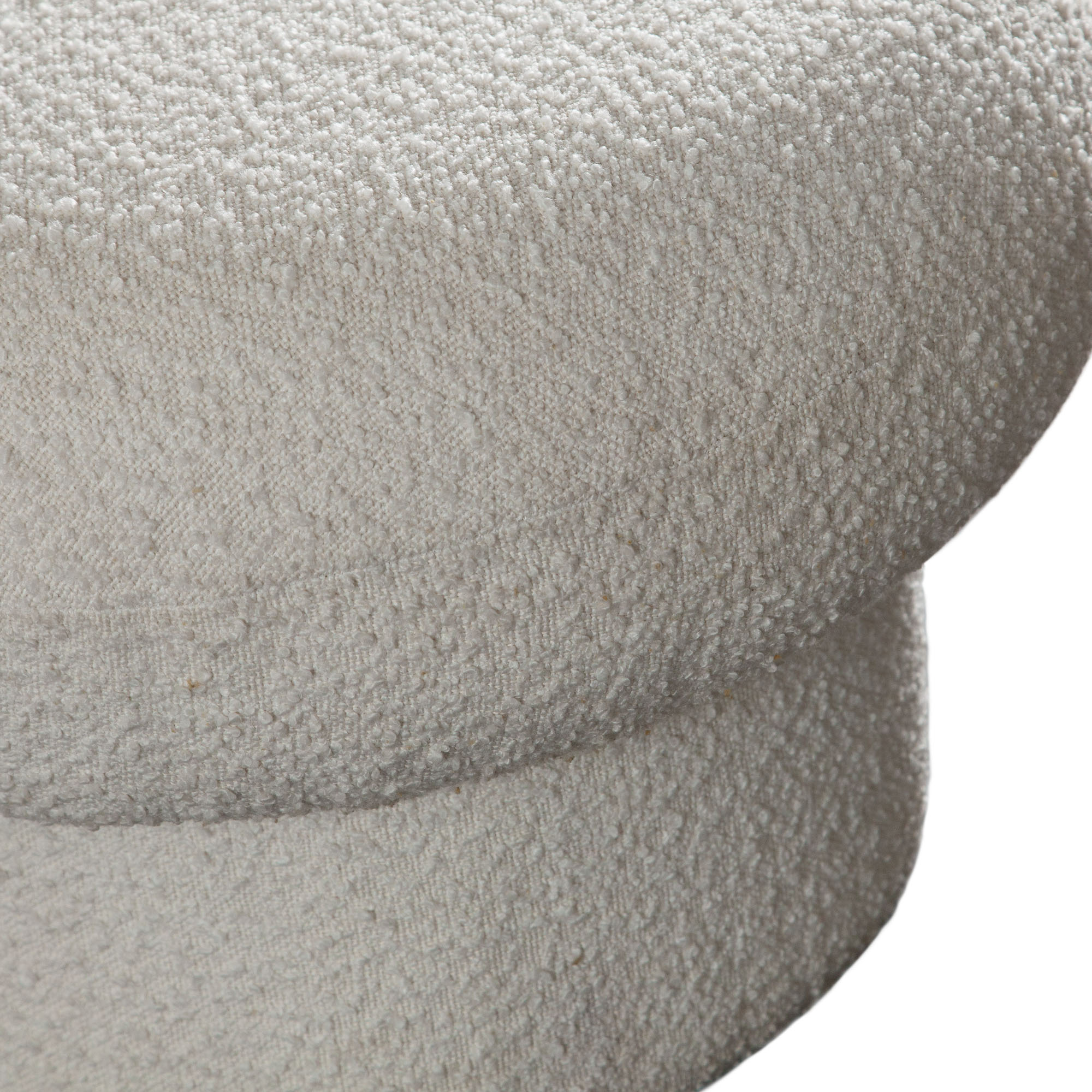 Wave Curved Accent Bench In Ivory Boucle Fabric By Diamond Sofa | Benches