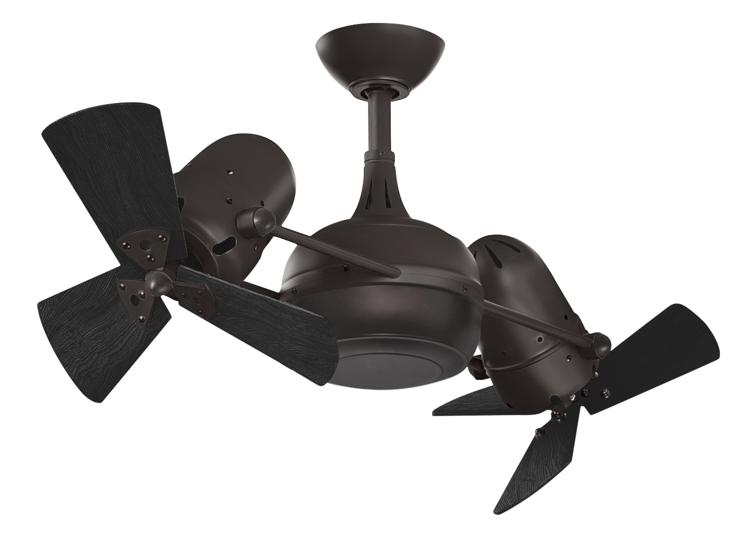 Dagny 360° Double-headed Rotational Ceiling Fan In Textured Bronze ...