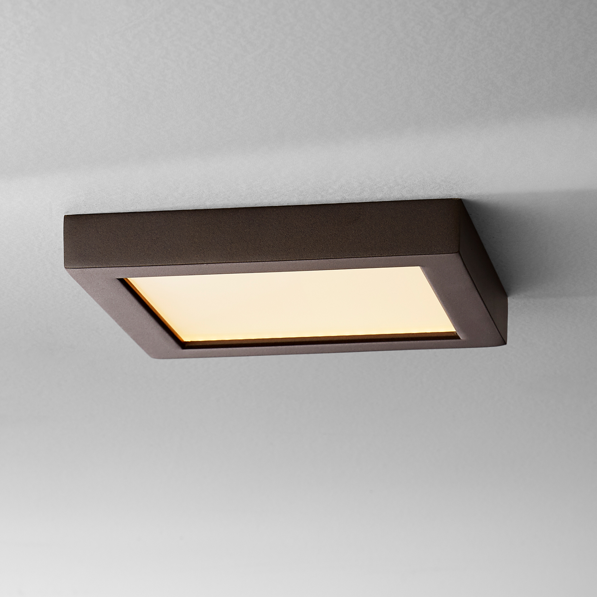 Optics Lighting 1 Light Bronze Aluminum Flush Mount Ceiling Light In ...