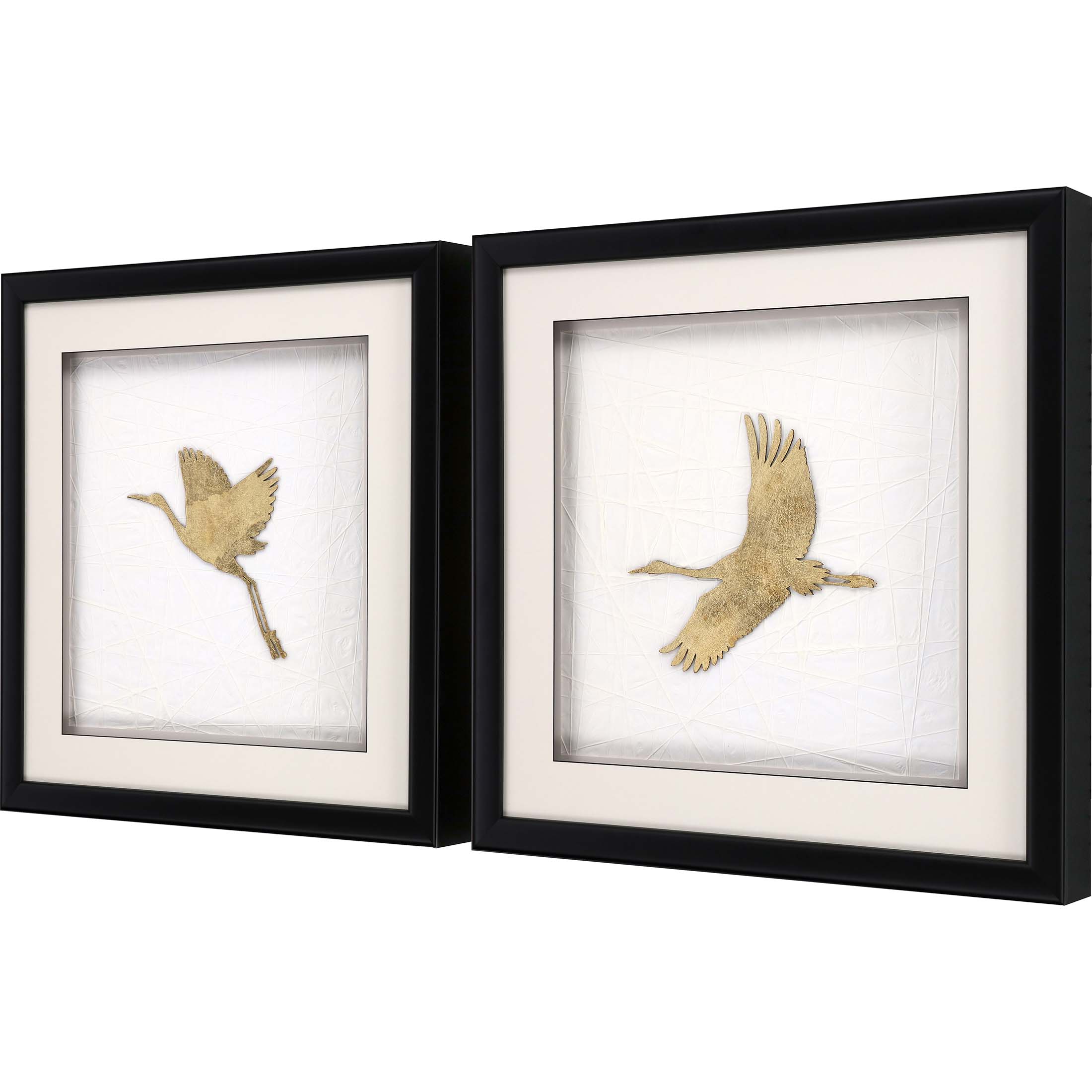 Paragon Wall Art - Flight Of Gold I S/2 Metallic Contemporary Animals ...