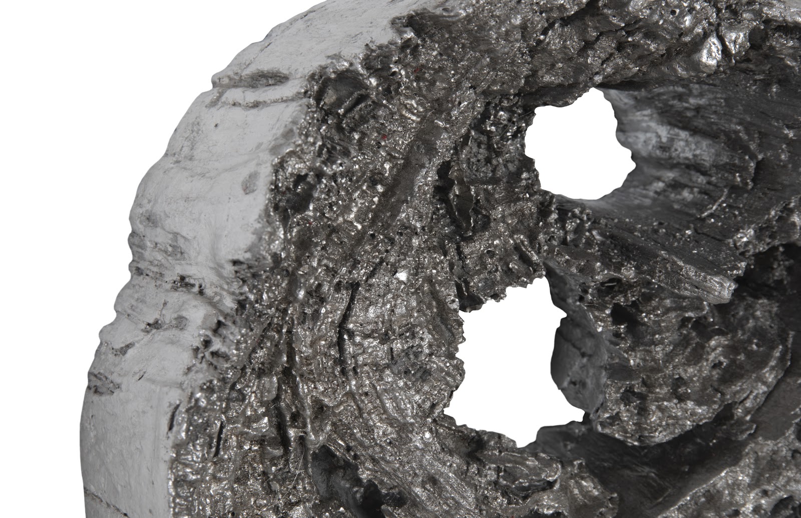 Phillips Collection Cast Eroded Wood Circle Wall Tile | Silver Wall Art ...