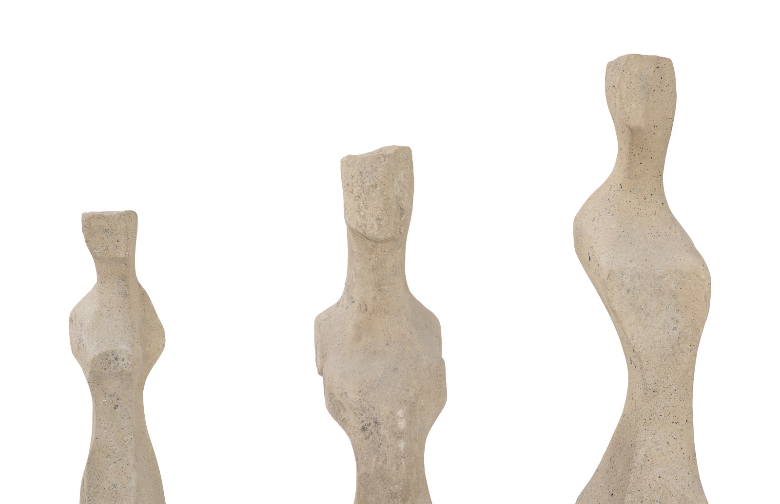 Cast Women Sculptures, Roman Stone, Set Of 3 | Decorative Objects