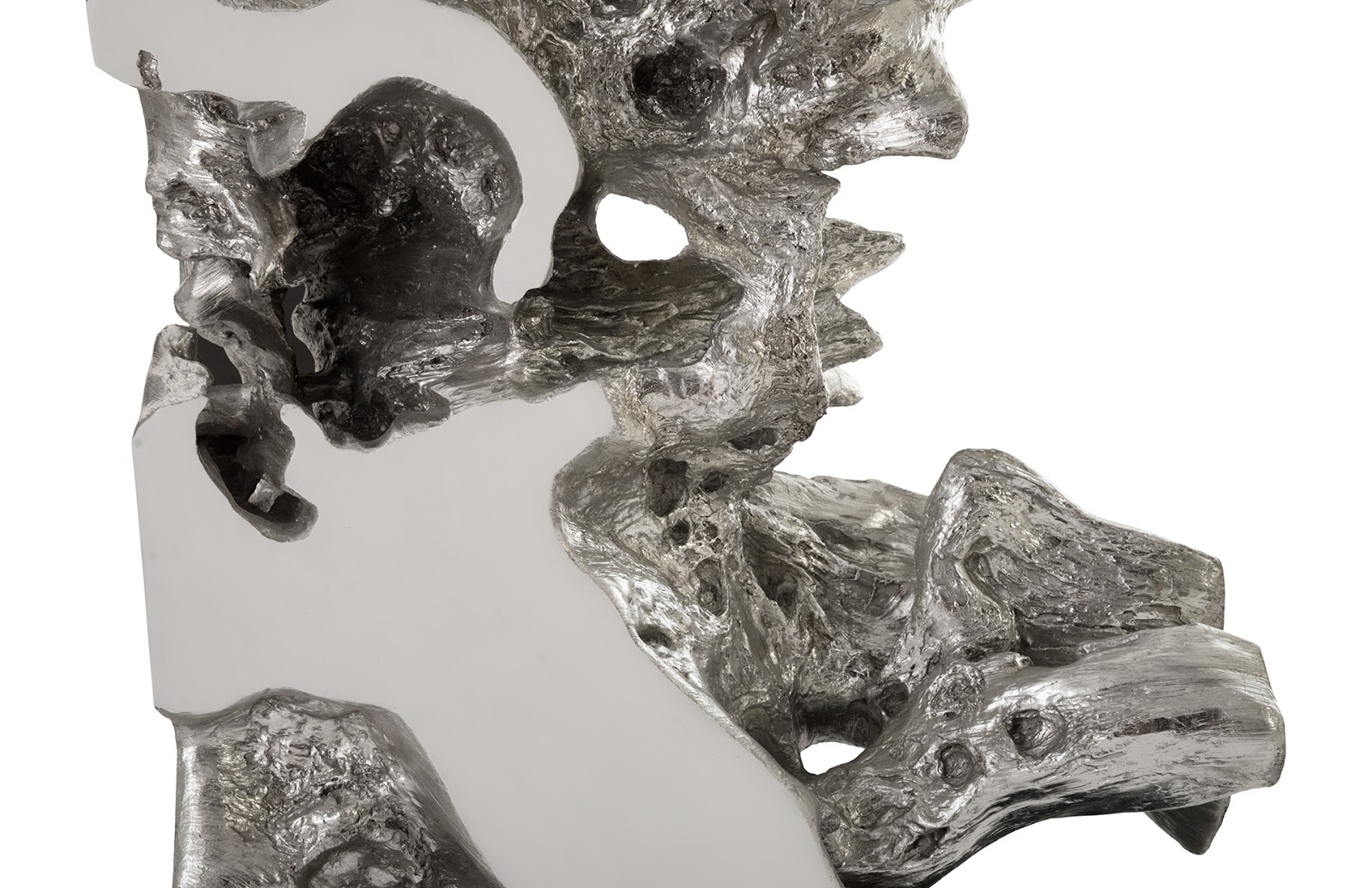 Phillips Collection Freeform Sculpture, White, Silver Leaf | Silver ...