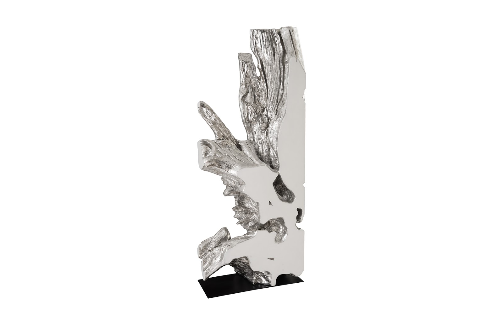 Phillips Collection Freeform Sculpture, White, Silver Leaf | Silver ...