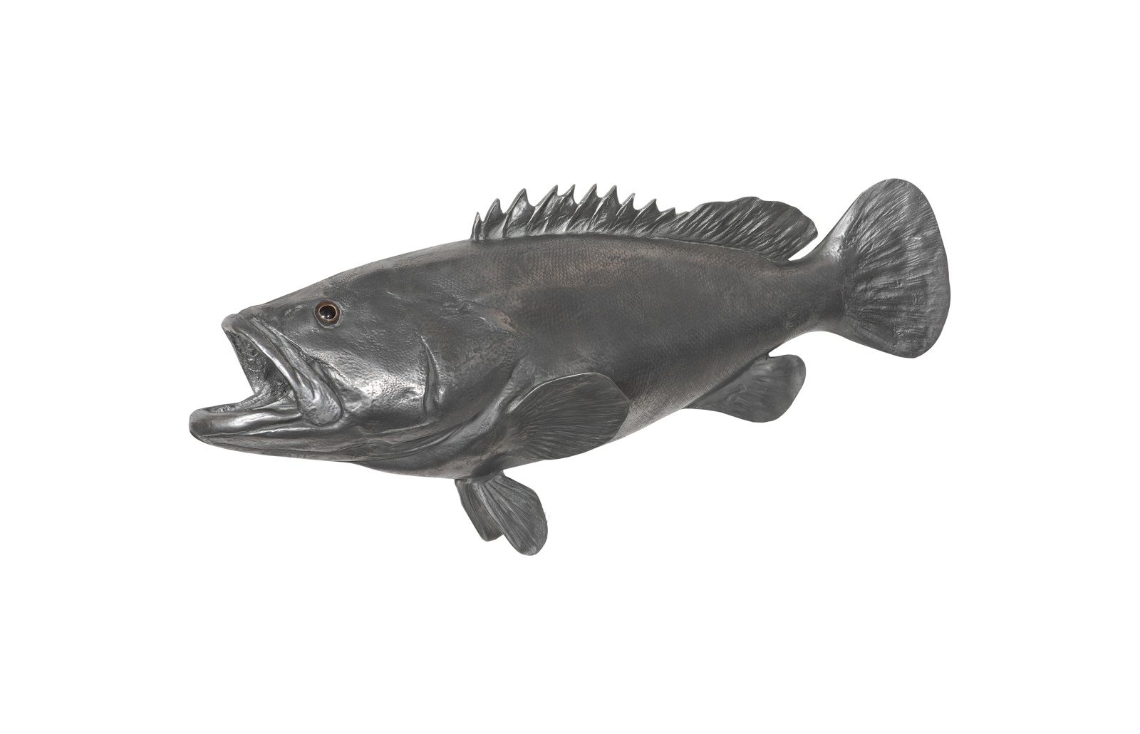 Estuary Cod Fish Wall Sculpture, Resin, Polished Aluminum Finish ...
