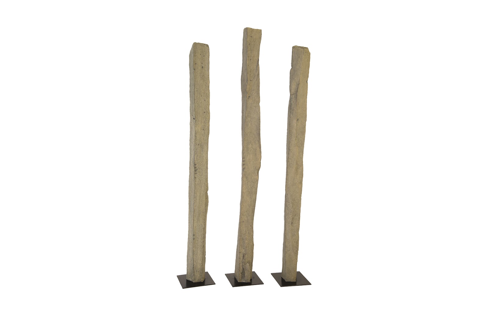 Cast Splinter Stone Sculptures, Set Of 3, Xl | Decorative Objects