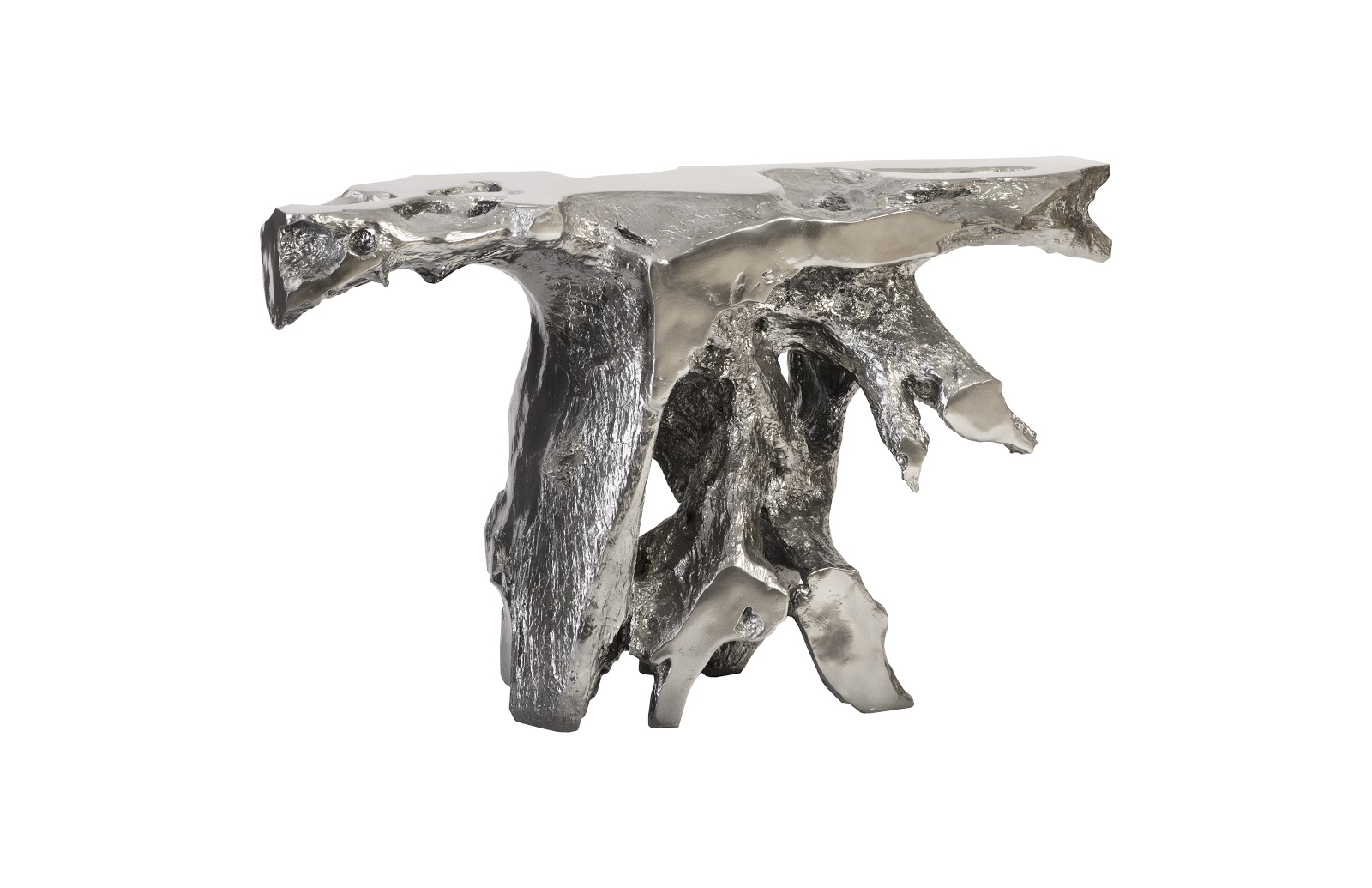 Phillips Collection Brivo Freeform Console Table, Liquid Silver | Grey ...