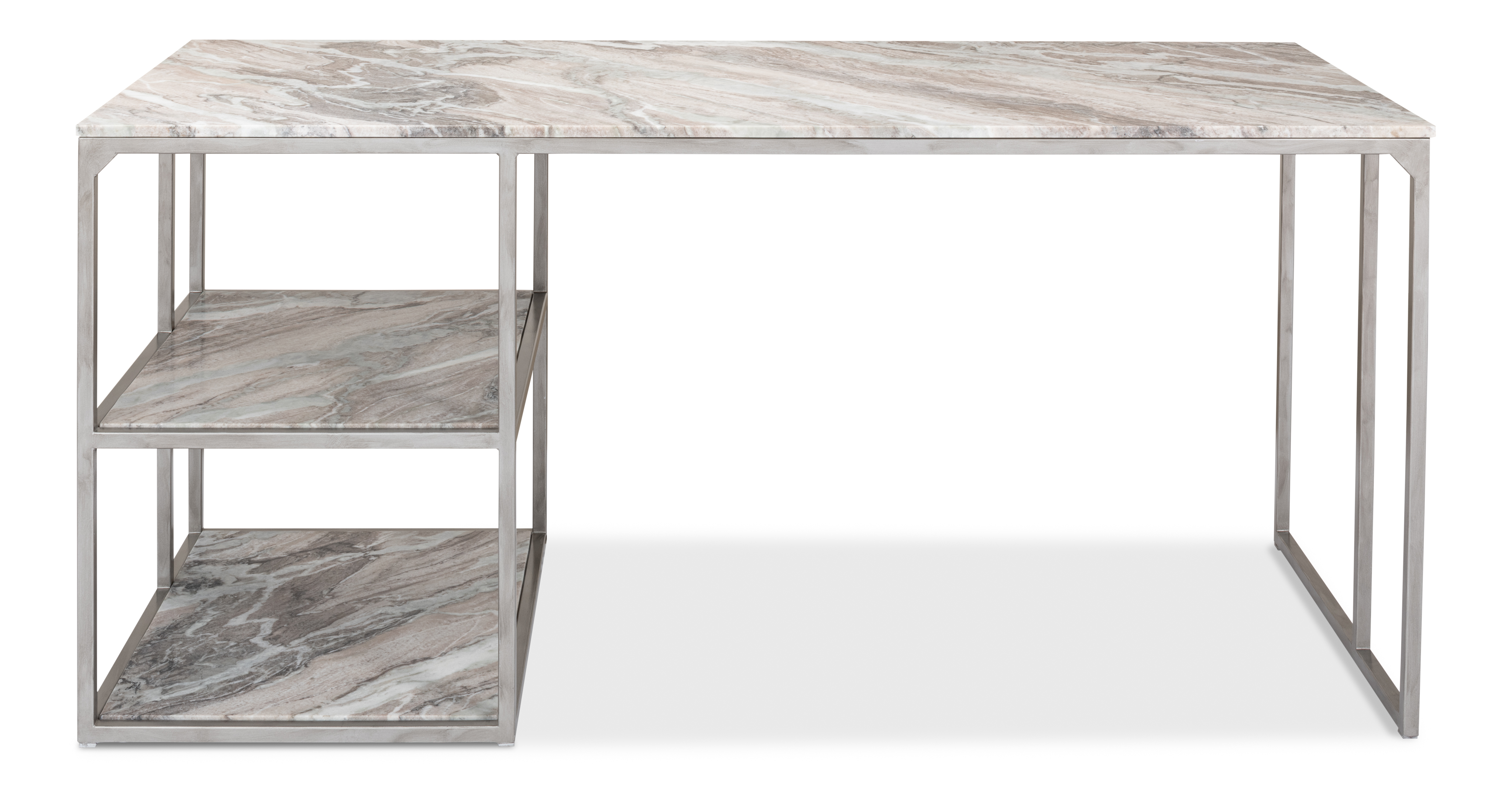 Open Desk With Shelves Marble Top | Desks