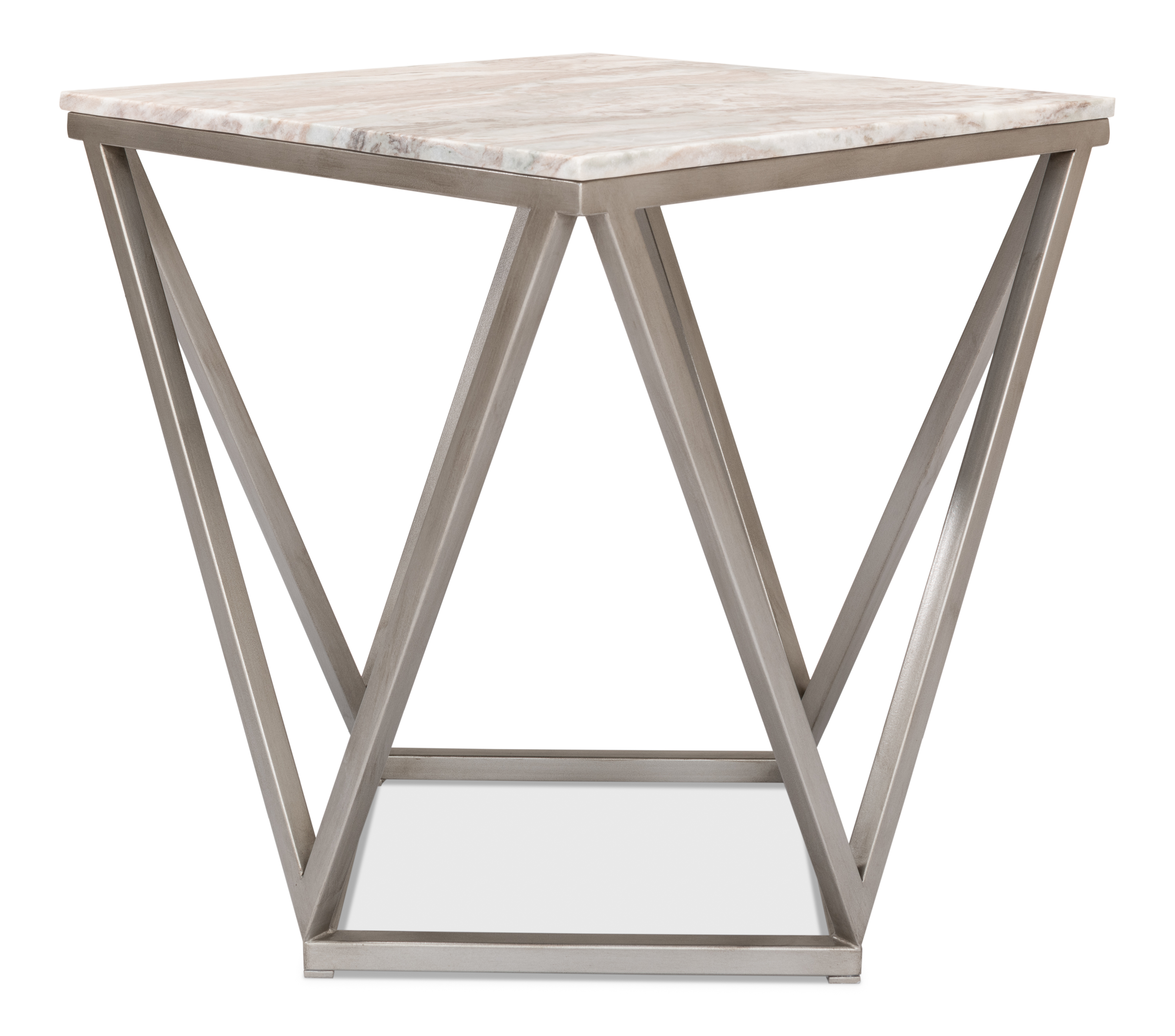 Trapezoid Side Table Marble Top | End & Side Tables