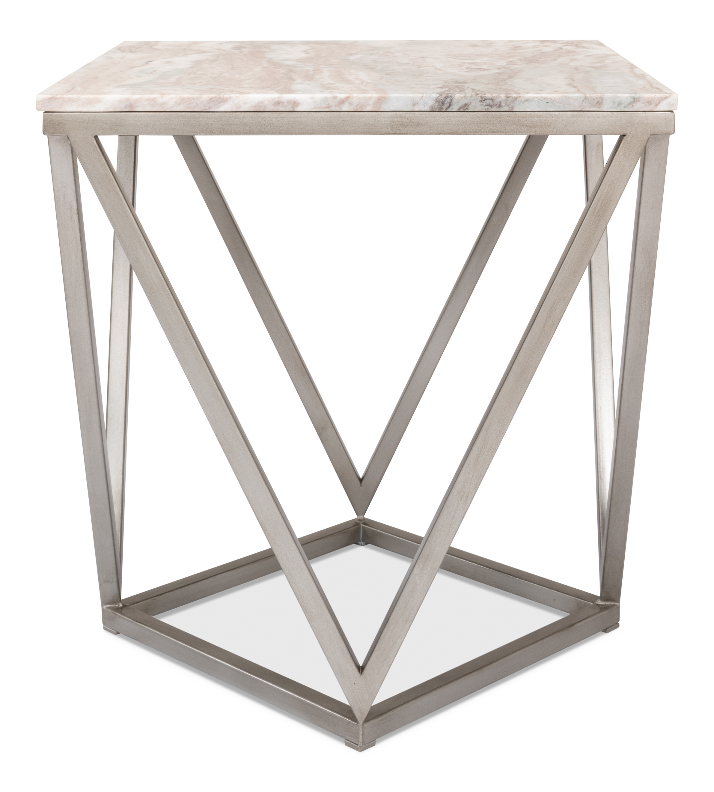 Trapezoid Side Table Marble Top | End & Side Tables