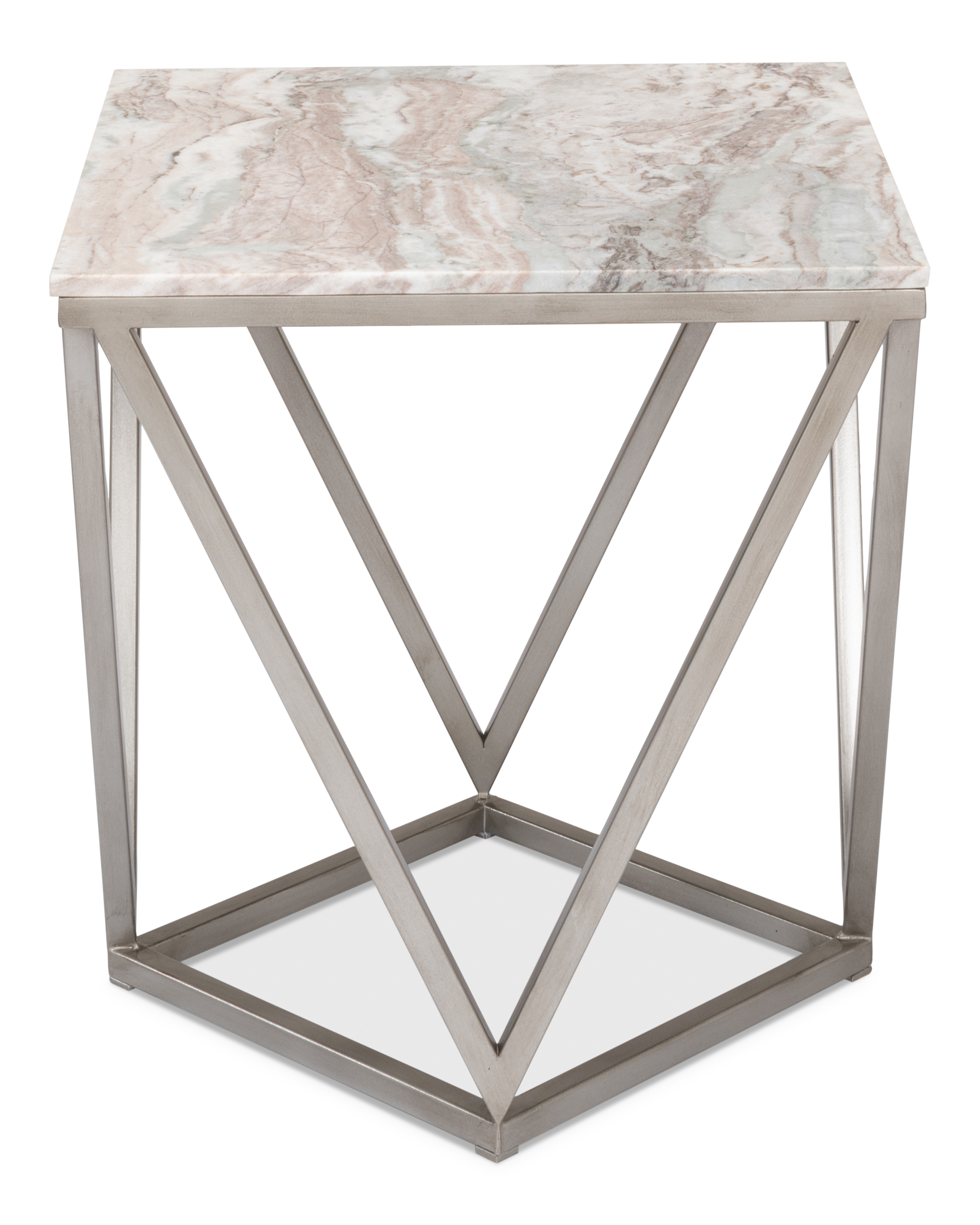 Trapezoid Side Table Marble Top | End & Side Tables