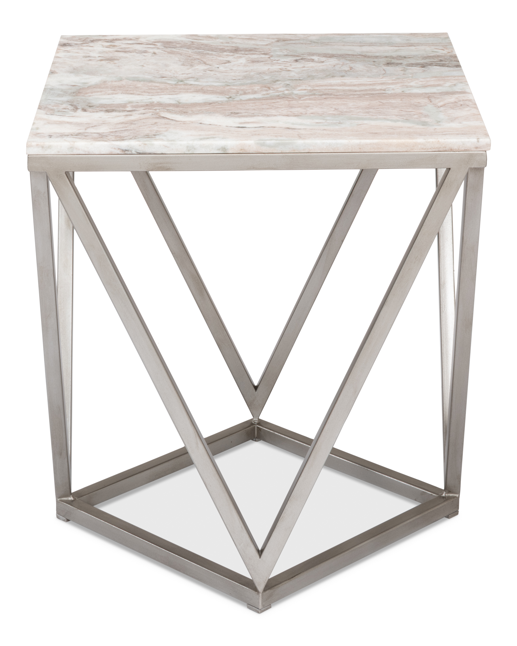 Trapezoid Side Table Marble Top | End & Side Tables
