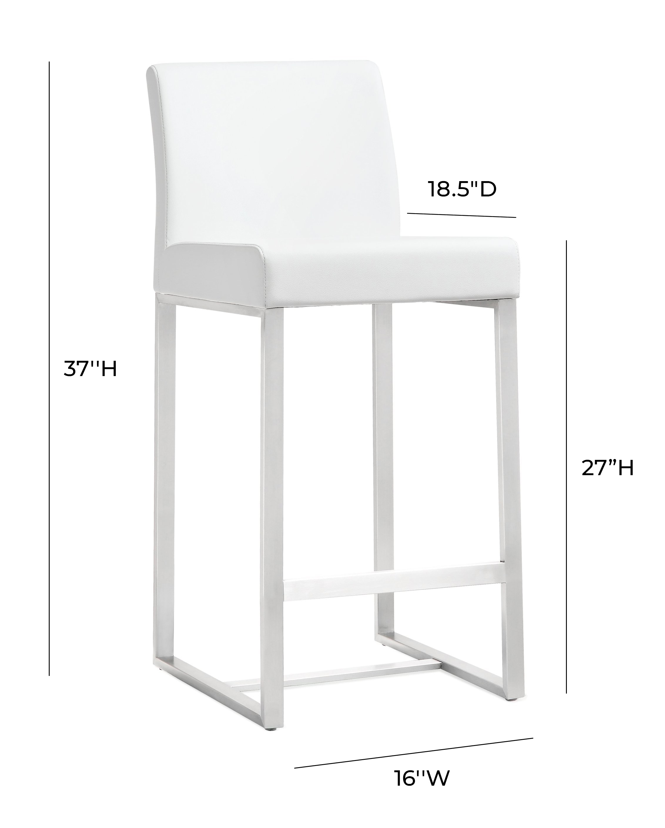 Tov Denmark White Stainless Steel Counter Stool (set Of 2), In White ...