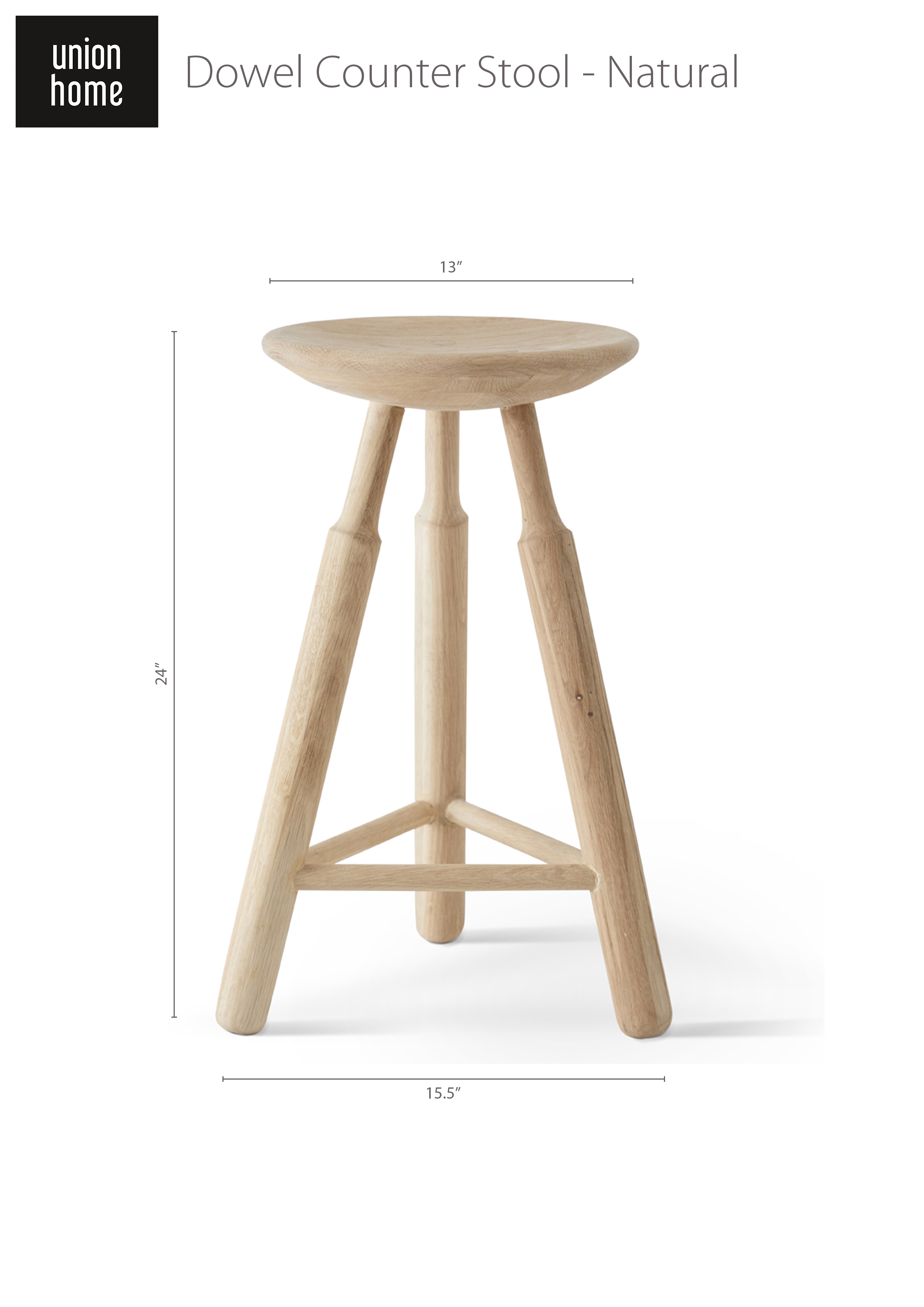 Dowel Counter Stool - Natural | Bar Stools & Counter Stools