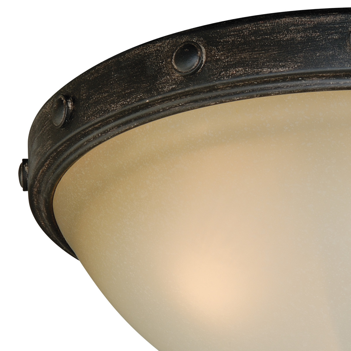 Vaxcel Halifax 14.5-in W Bronze Rustic Flush Mount Ceiling Light ...