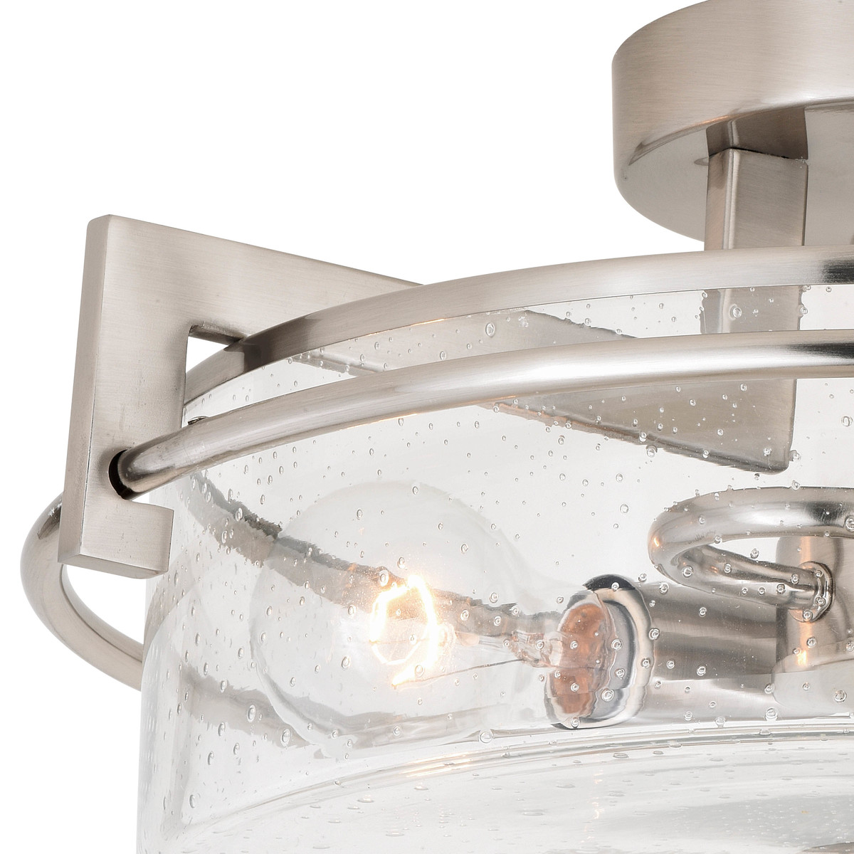 Vaxcel Addison 15-in W Satin Nickel Semi Flush Mount Ceiling Light ...