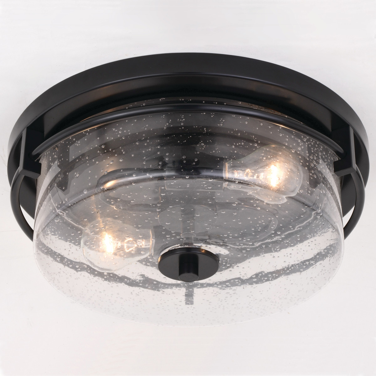Vaxcel Addison 15-in W Black Contemporary Flush Mount Ceiling Light ...