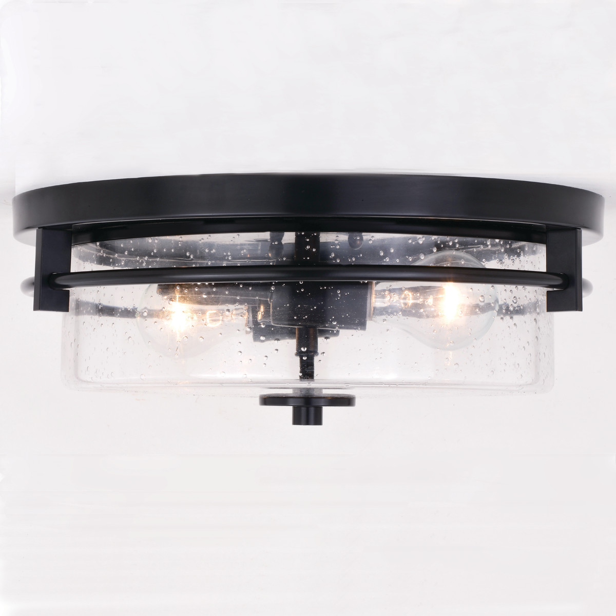 Vaxcel Addison 15-in W Black Contemporary Flush Mount Ceiling Light ...