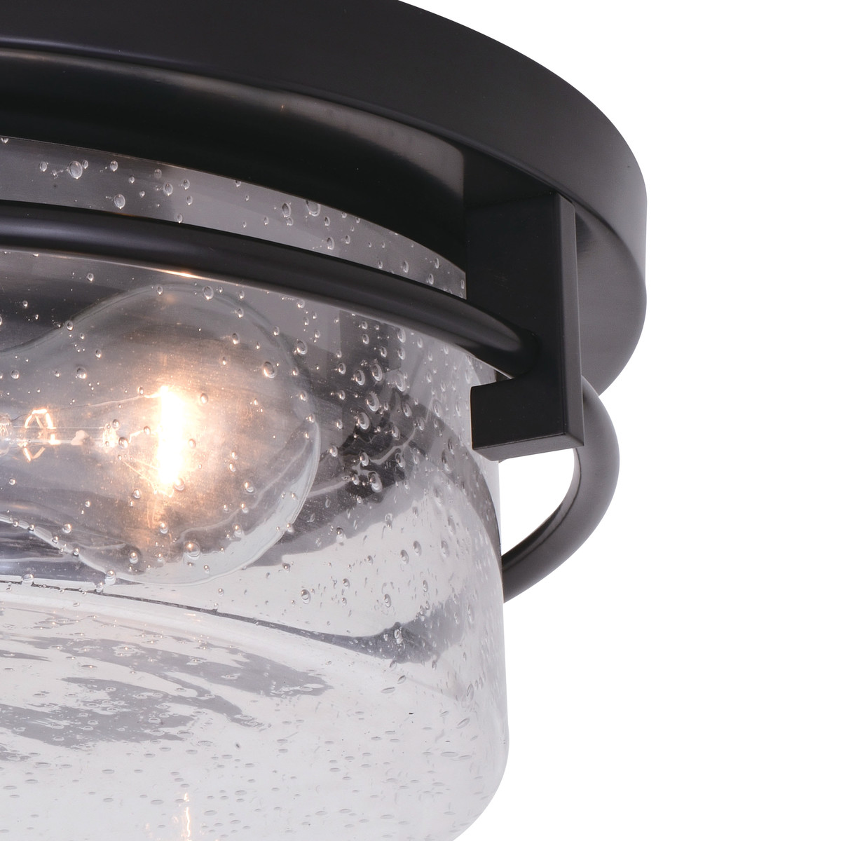 Vaxcel Addison 15-in W Black Contemporary Flush Mount Ceiling Light ...