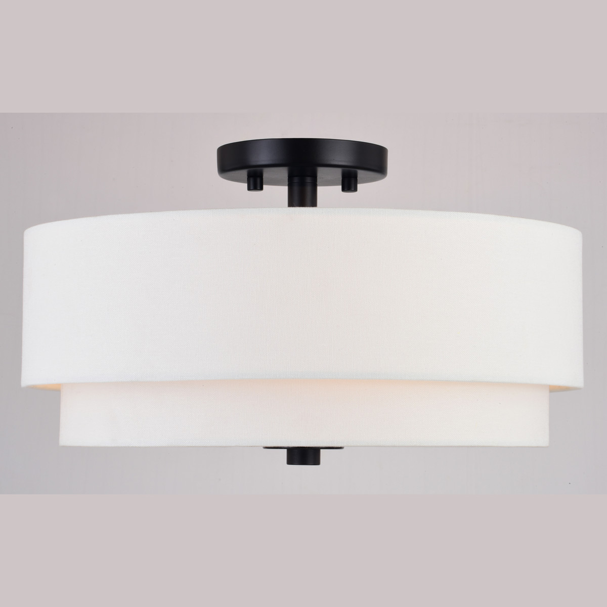 Burnaby 16-in W Black Mid-century Modern Semi Flush Mount Ceiling Light ...