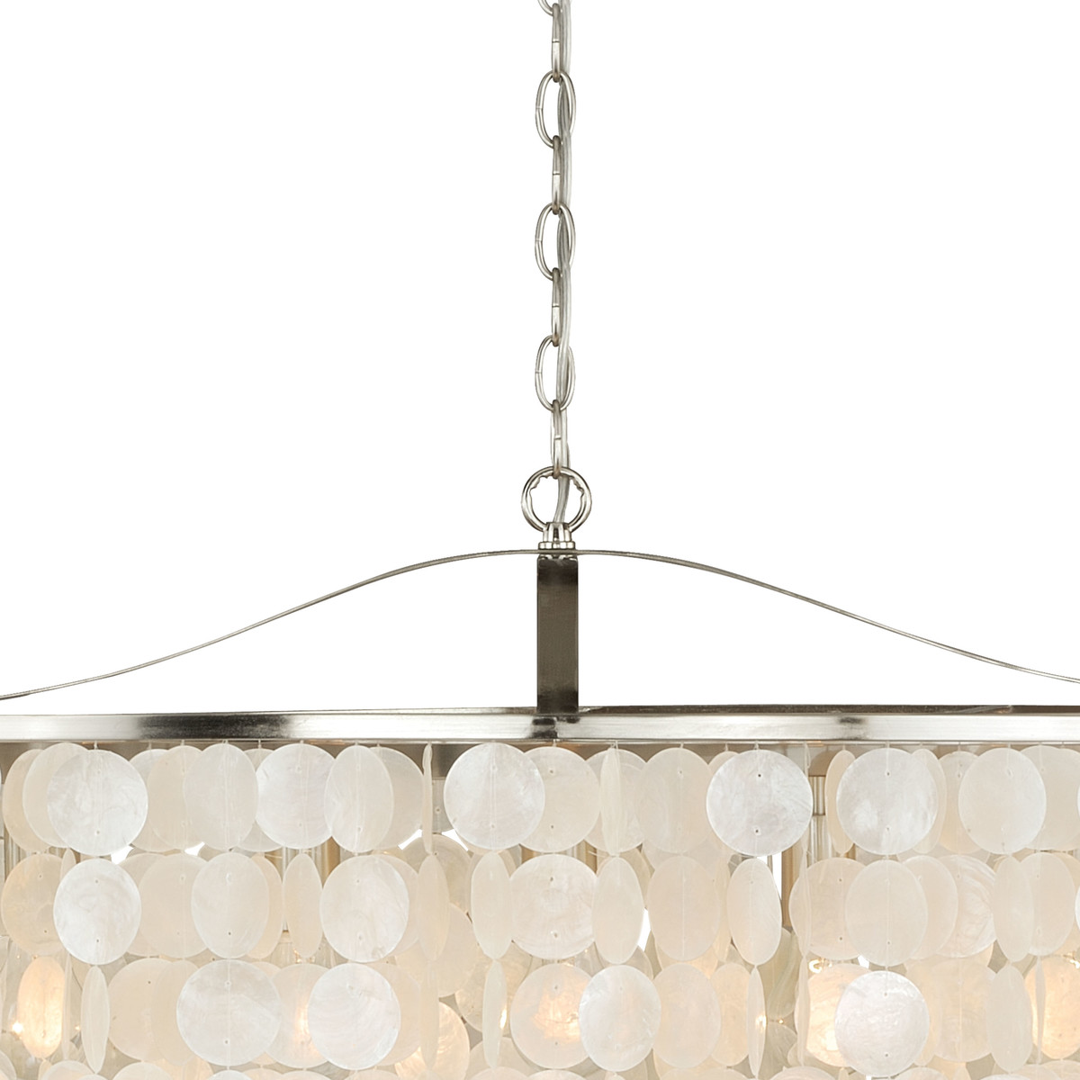 Vaxcel Elsa 5l Nickel Coastal Capiz Shell Linear Chandelier Island ...