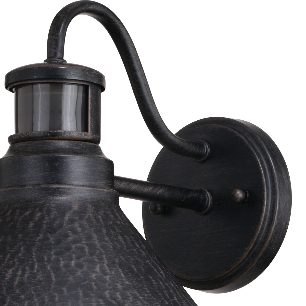 Outland 10-in. W Hammered Metal Rustic Bronze Motion Sensor Dusk To ...