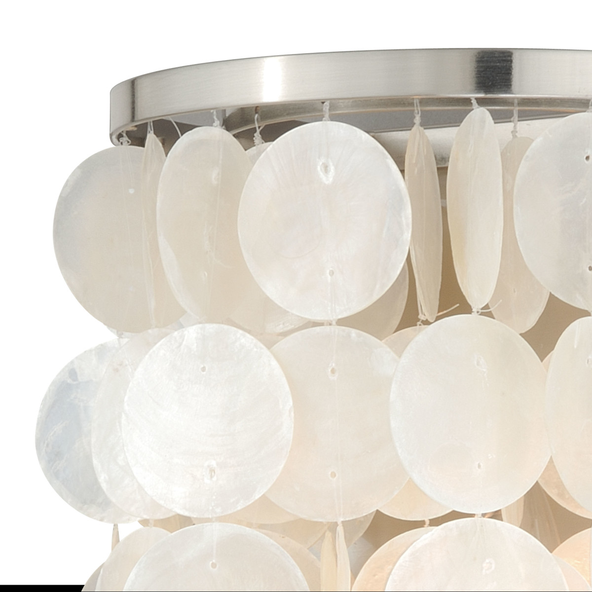 Vaxcel Elsa 1 Light Satin Nickel Capiz Shell Coastal Bathroom Wall ...