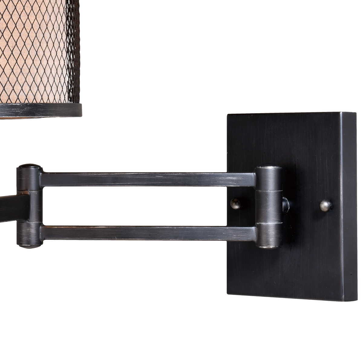 Vaxcel Polk Plug-in Black Motion Sensor Swing Arm Wall Lamp Beige Linen ...